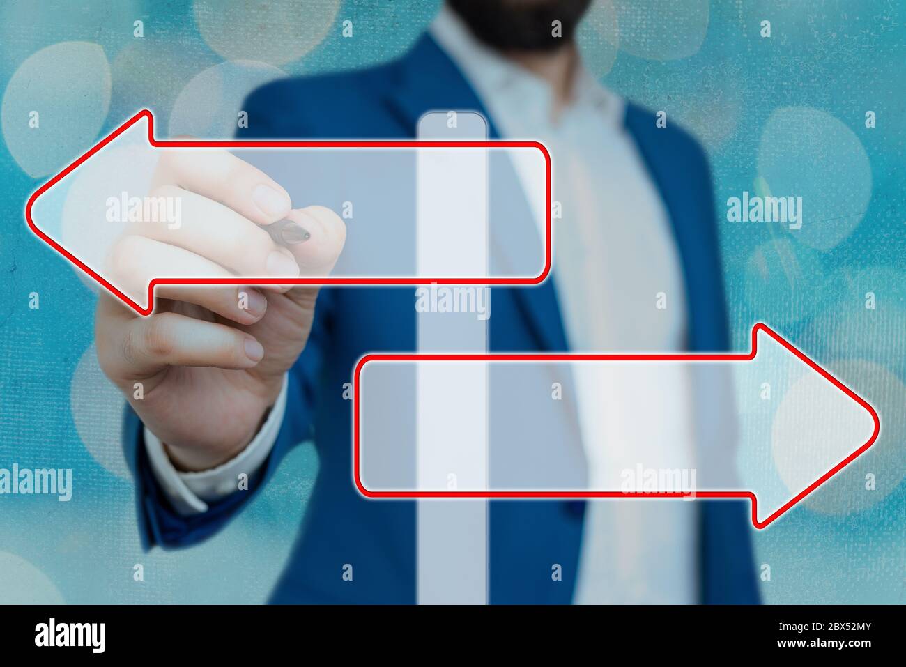 Competitiveness Symbol In Diverging Opposite Views Business Choice ...