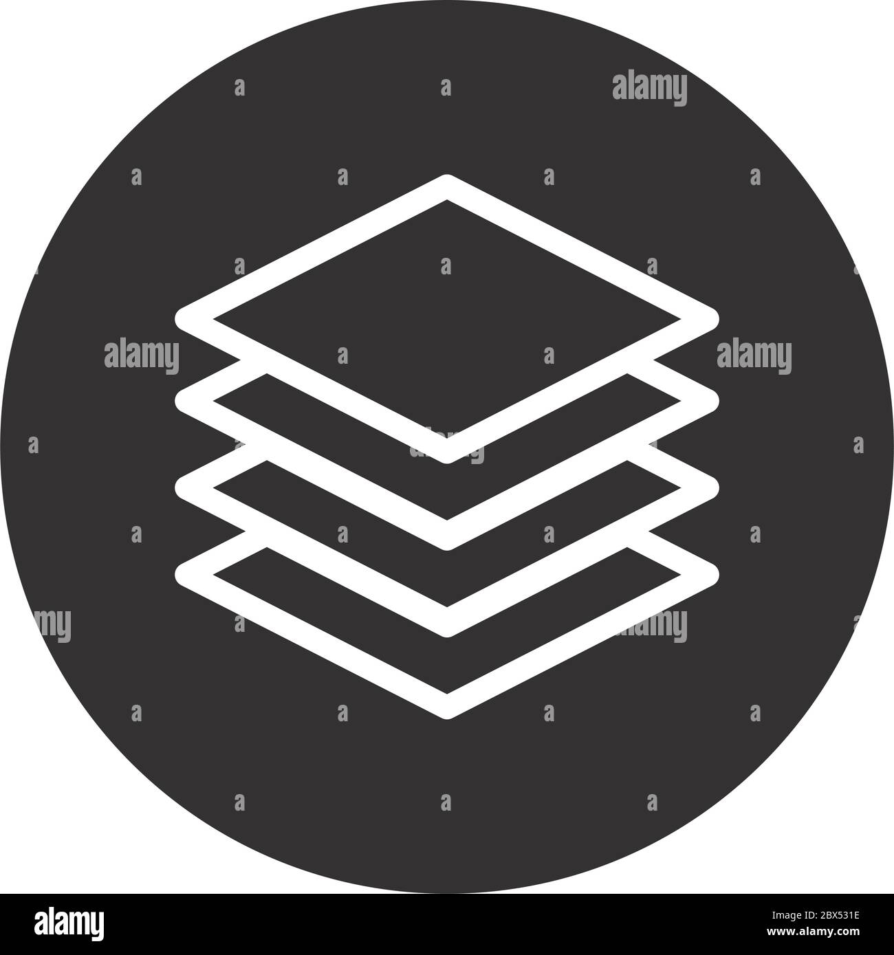 System User Interface concept, layers symbol icon over white background ...