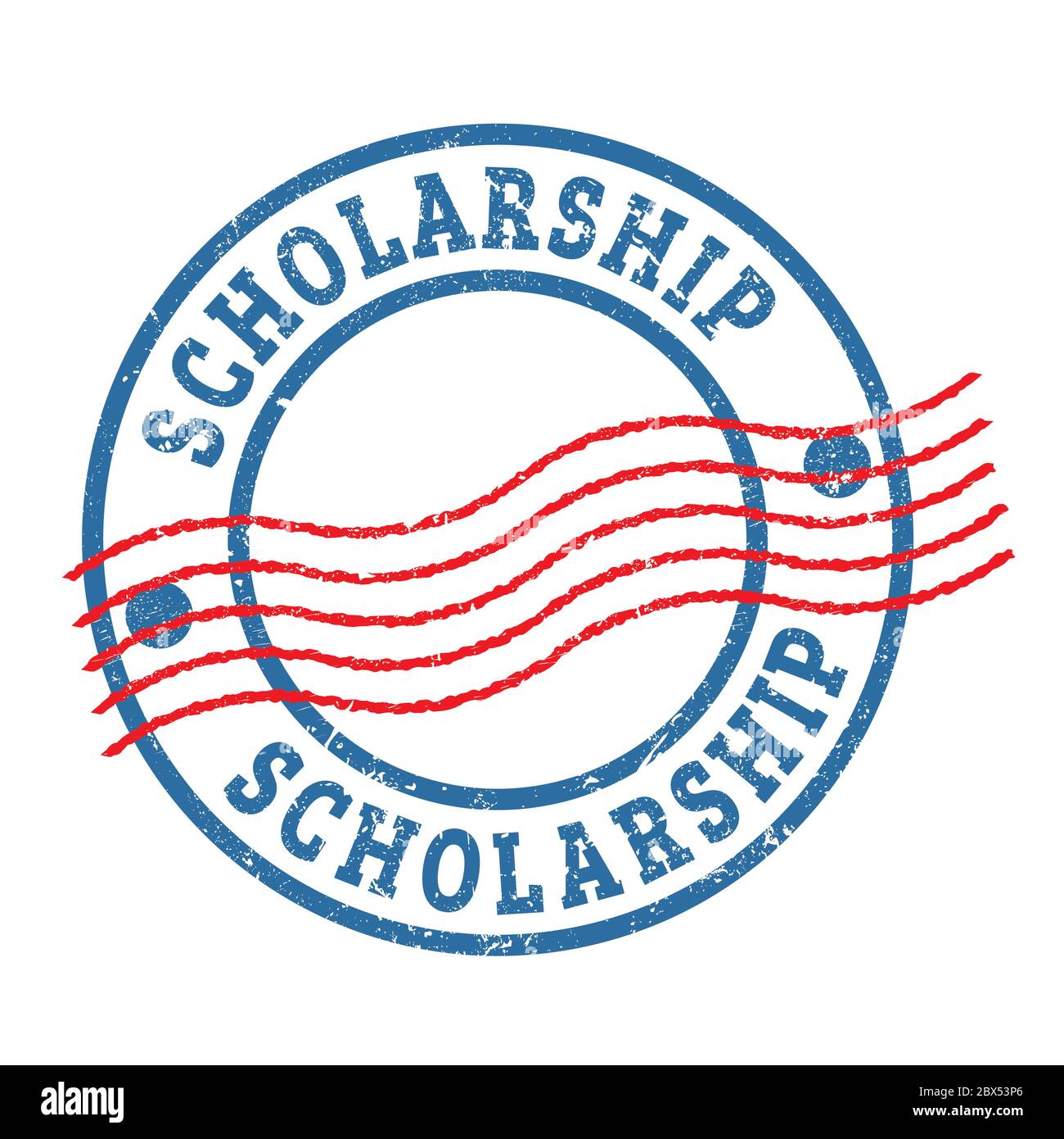 SCHOLARSHIP blue red round stamp Stock Photo - Alamy