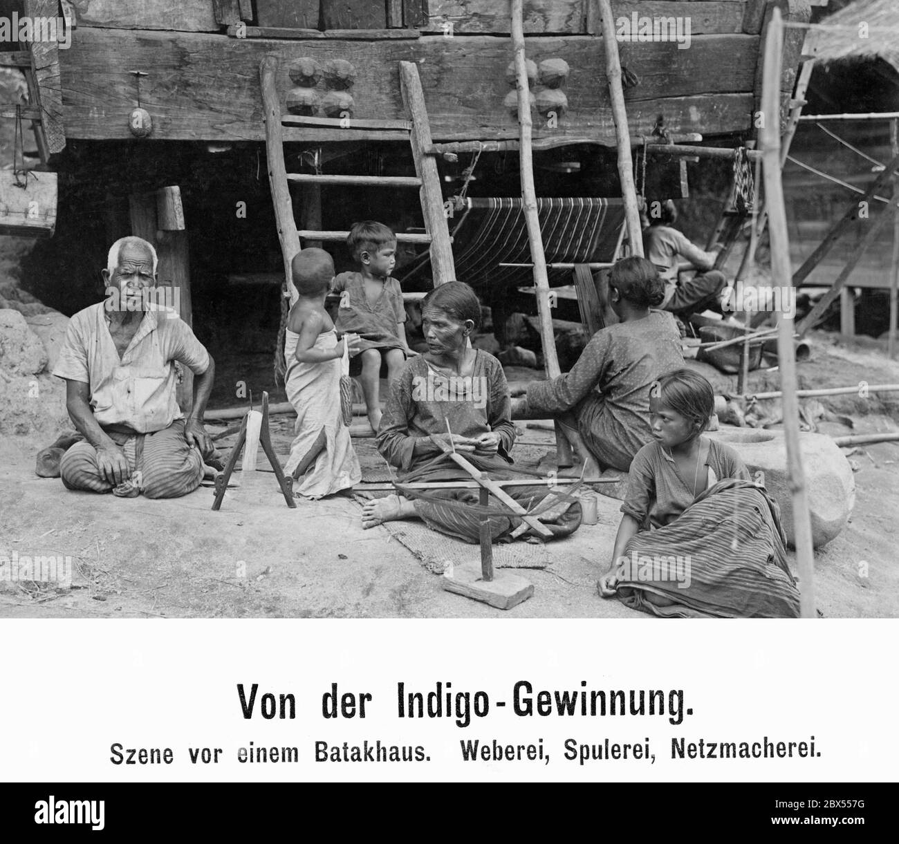 The picture shows a family of the indigenous Batak people living on the ...