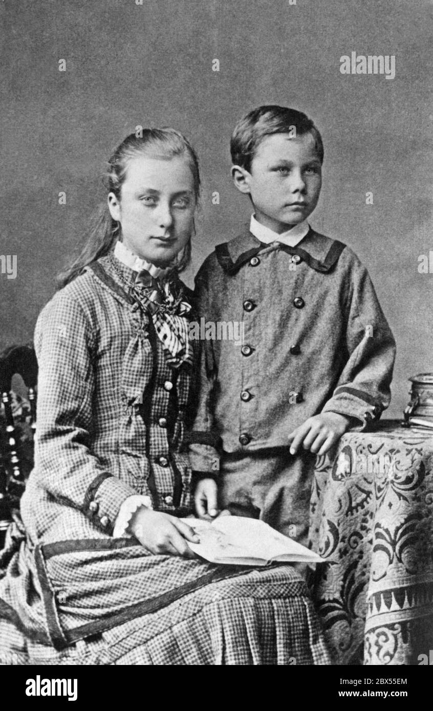 The theater and film actor Paul Wegener with his older sister. Undated ...
