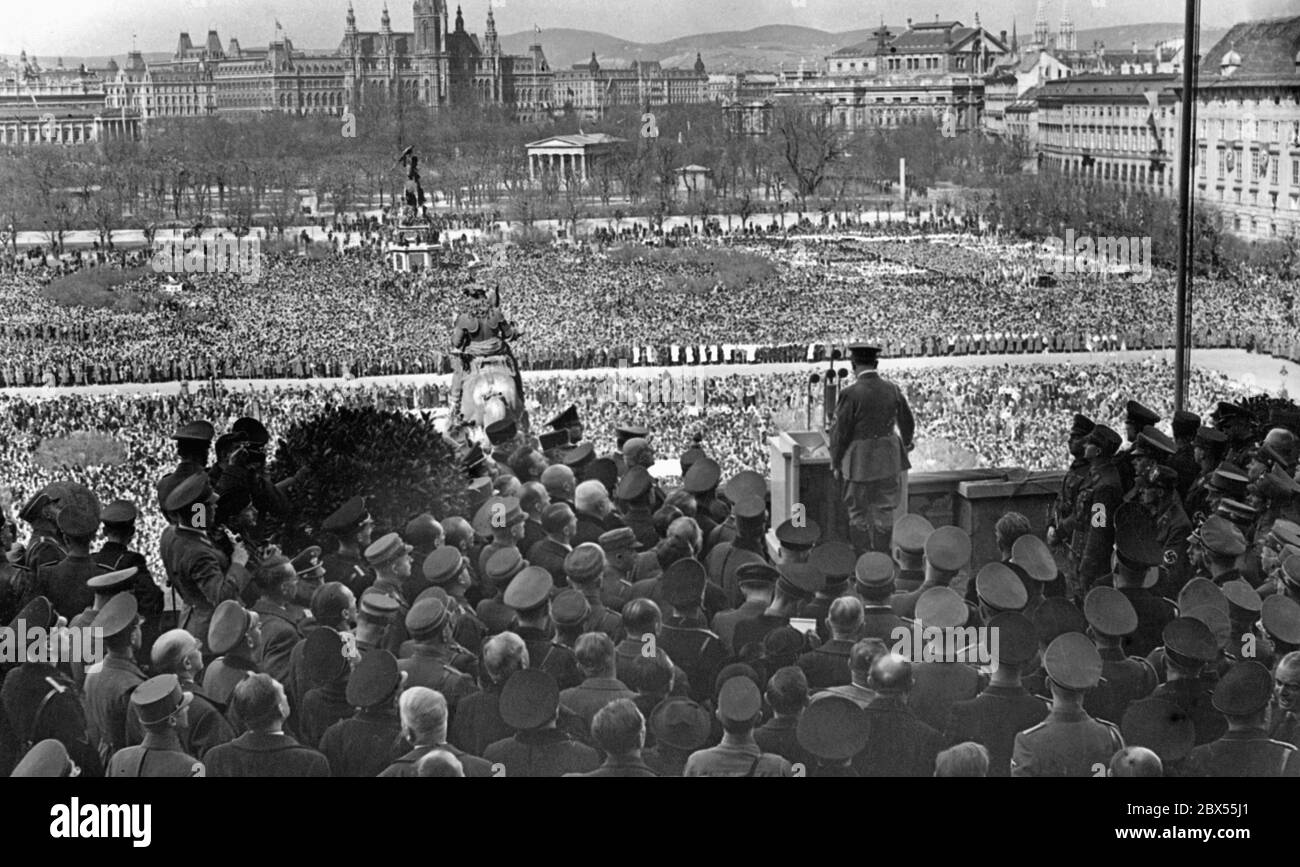 The National Socialist dictator Adolf Hitler announces the annexation ...