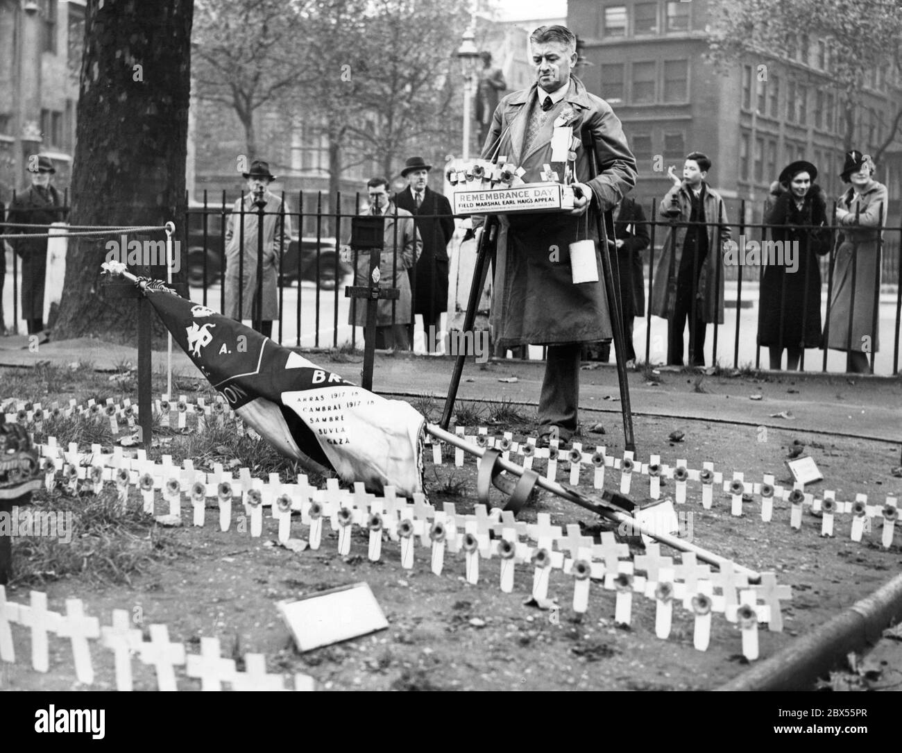 A one-legged remembrance poppies salesman commemorates the fallen of ...