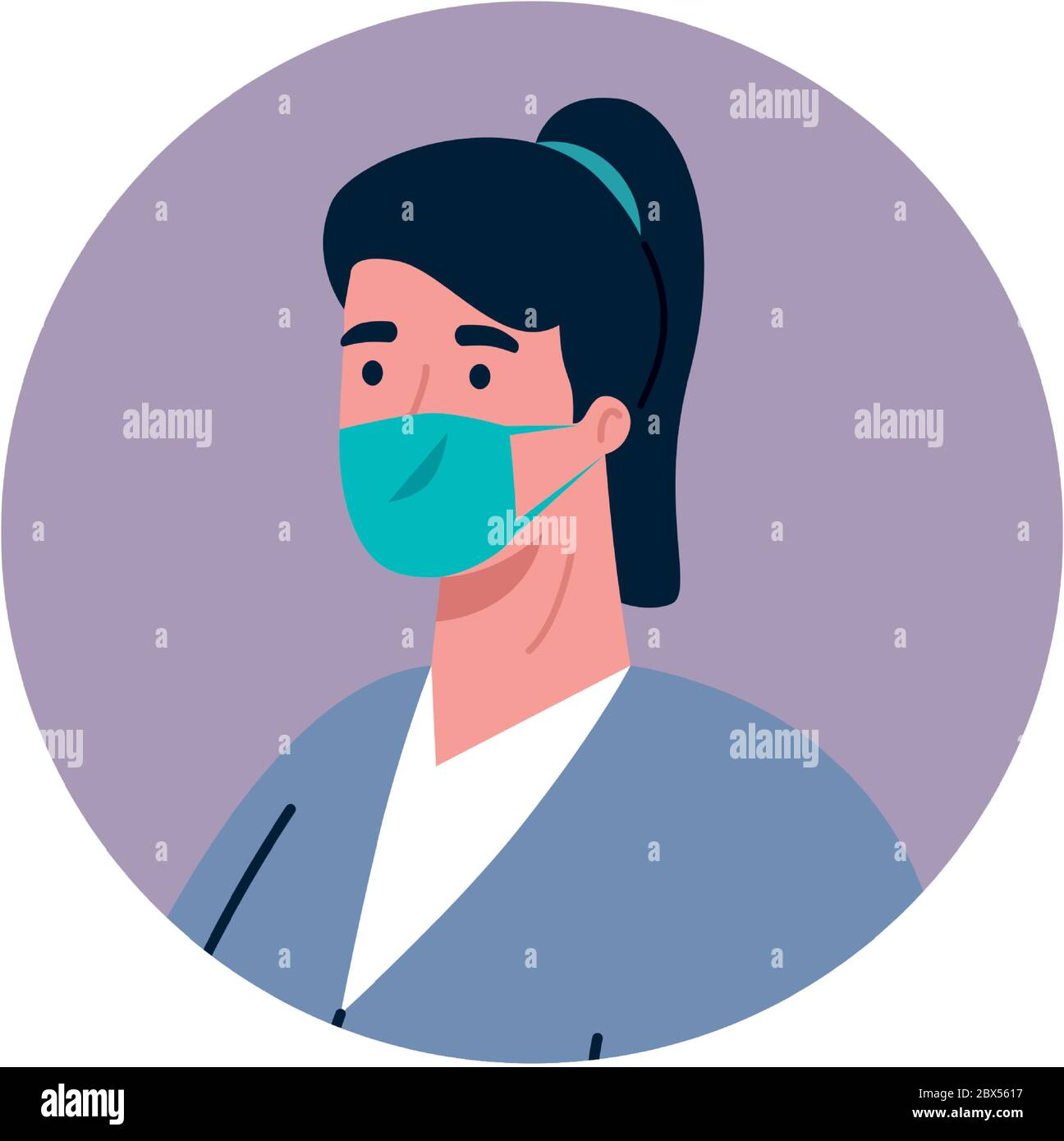 Woman avatar with medical mask vector design Stock Vector Image & Art ...