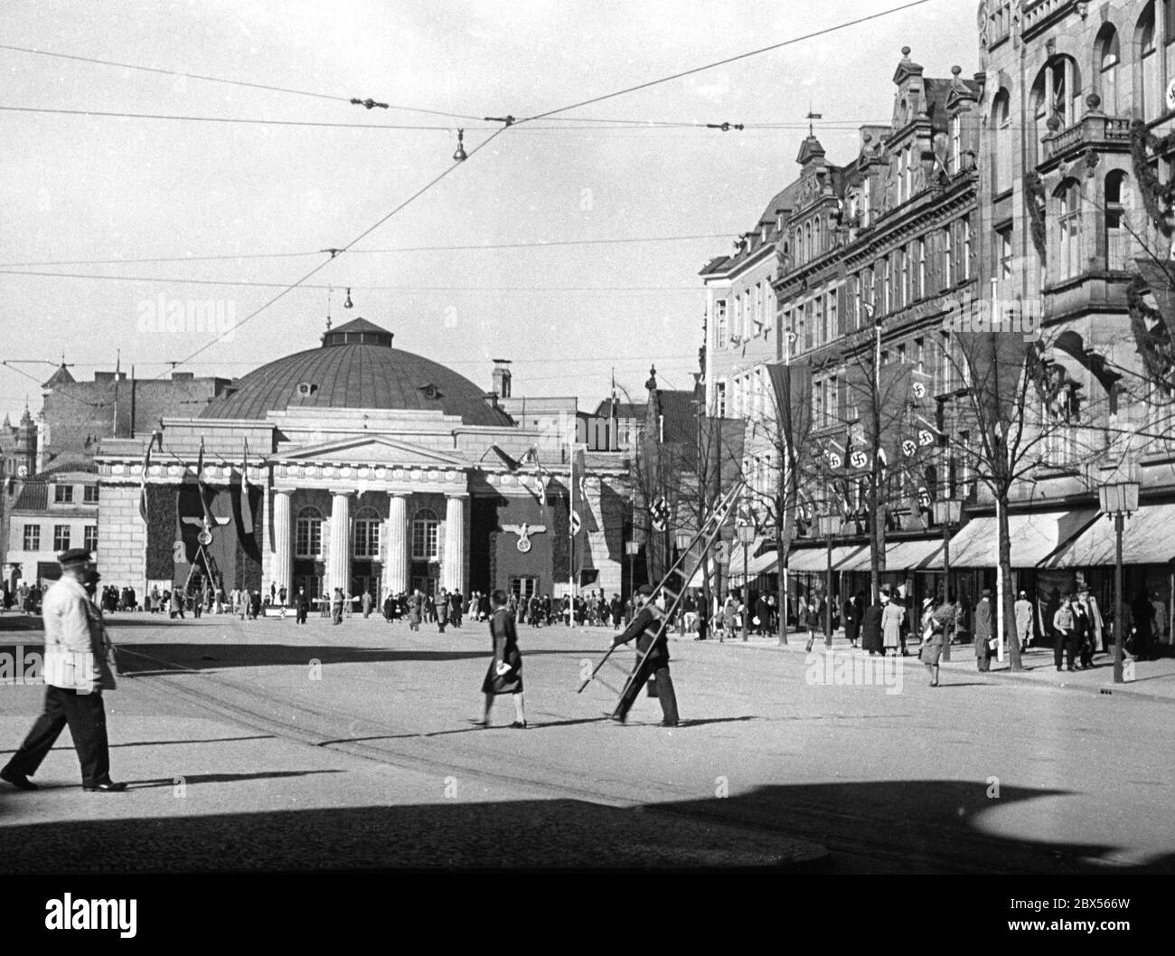 Flags with swastika in danzig Black and White Stock Photos & Images - Alamy