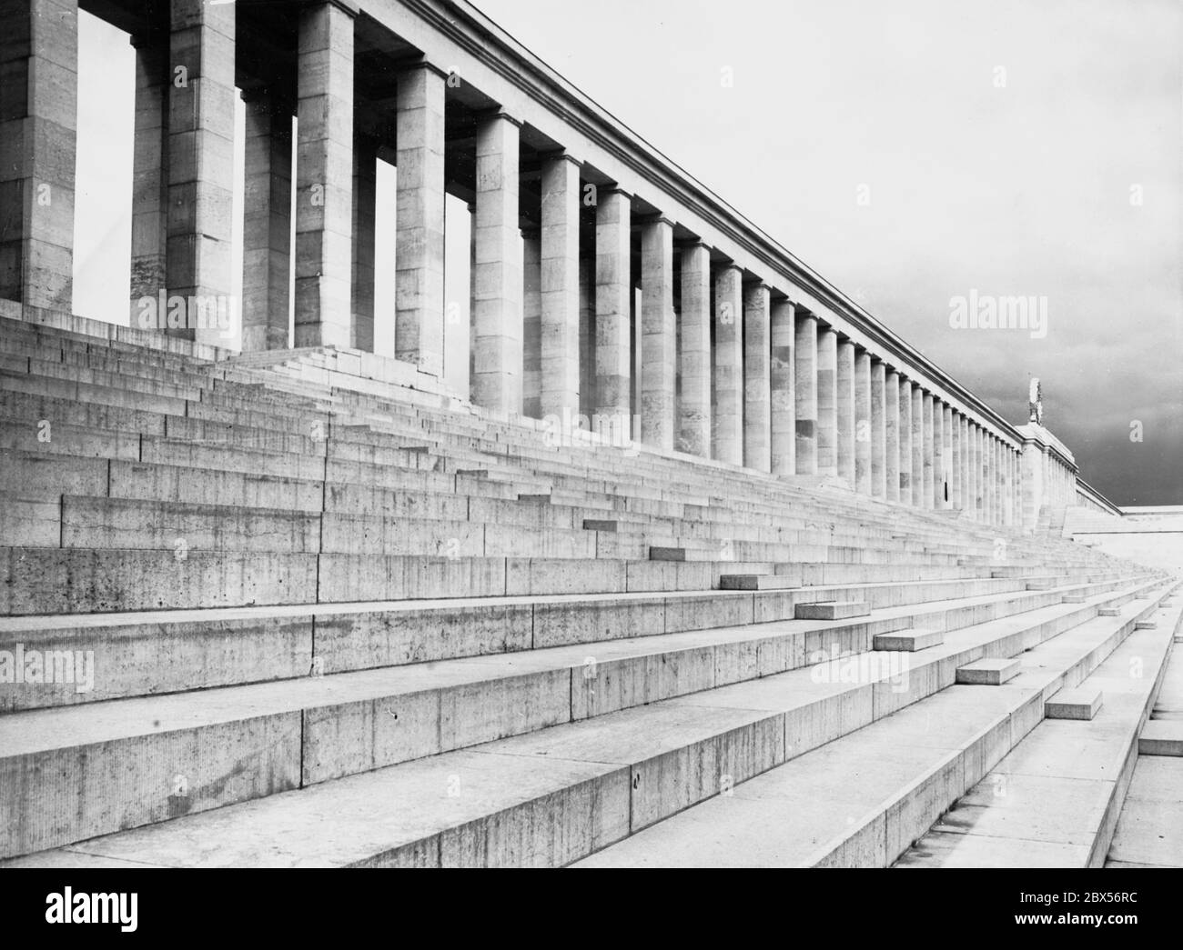 View of the grandstand designed by Albert Speer on the Zeppelin Field ...