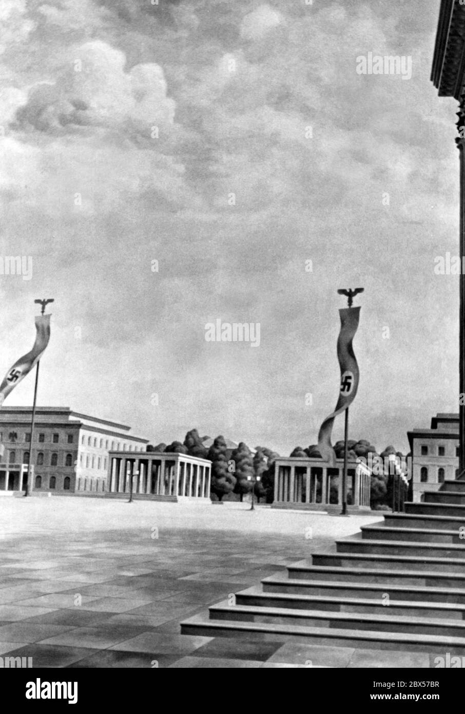 Painting of the Munich Koenigsplatz (4,5 x 5m) by A. Stangl for the ...