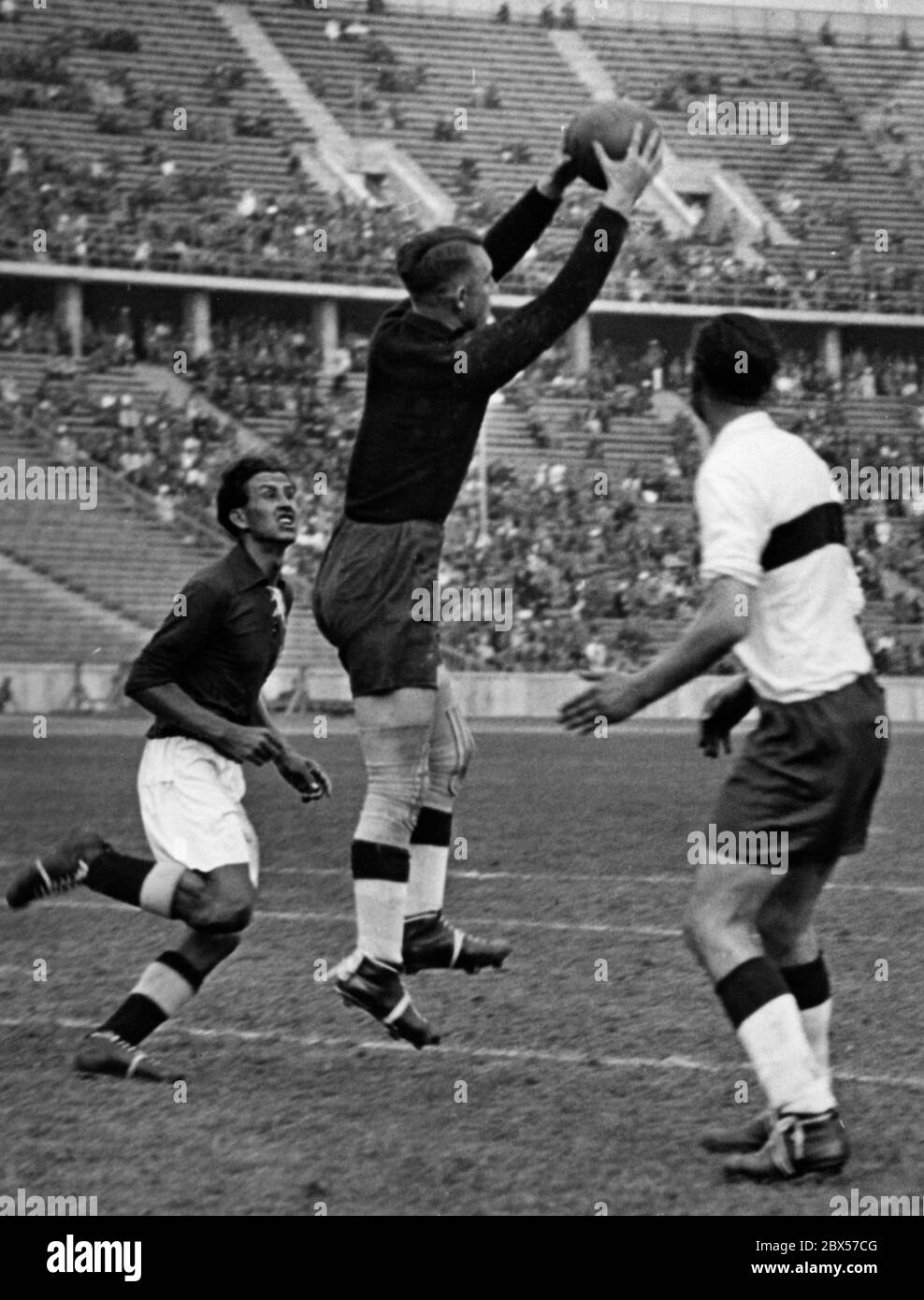 A picture of the soccer match between the German national team and the ...