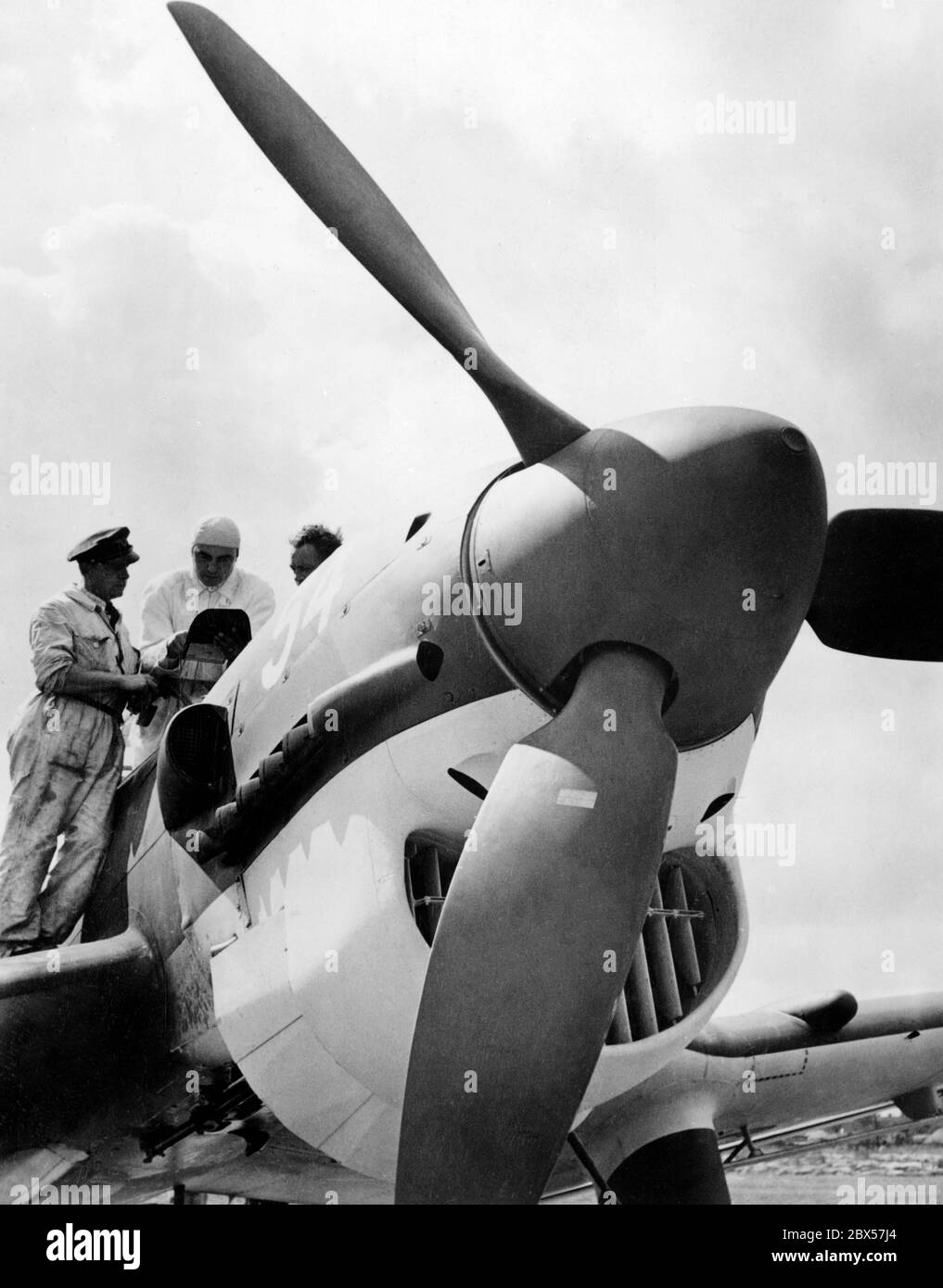 On the premises of the Junkers factory, the single-pilot of a Junkers ...