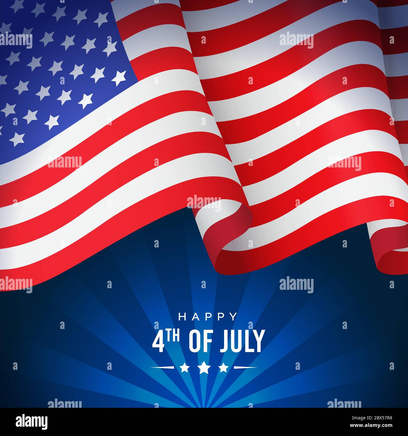 US independence day banner, poster or greeting card with national flag ...