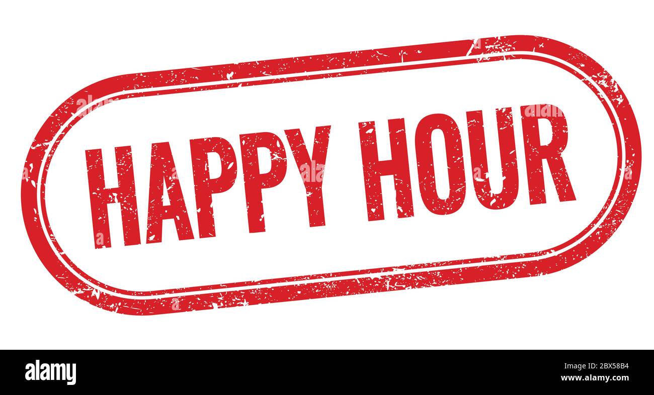 HAPPY HOUR red stamp Stock Photo - Alamy