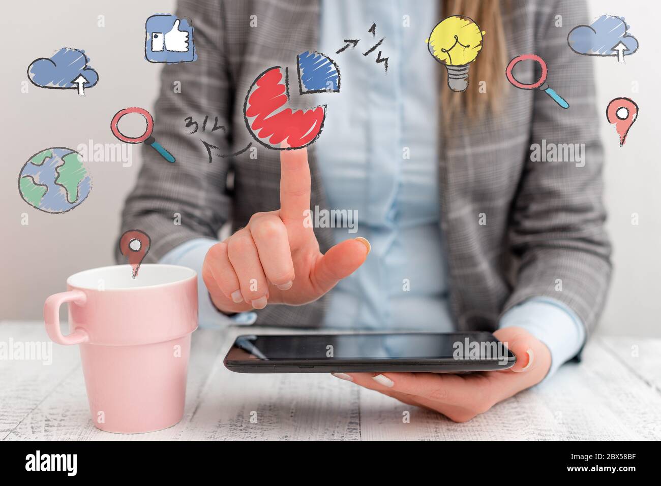 Free Sketch Of Digital Technology Information With Infographic Element ...