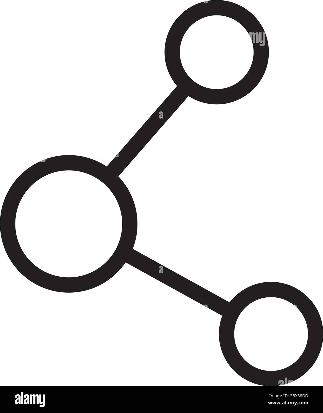 share symbol icon over white background, line style, vector ...