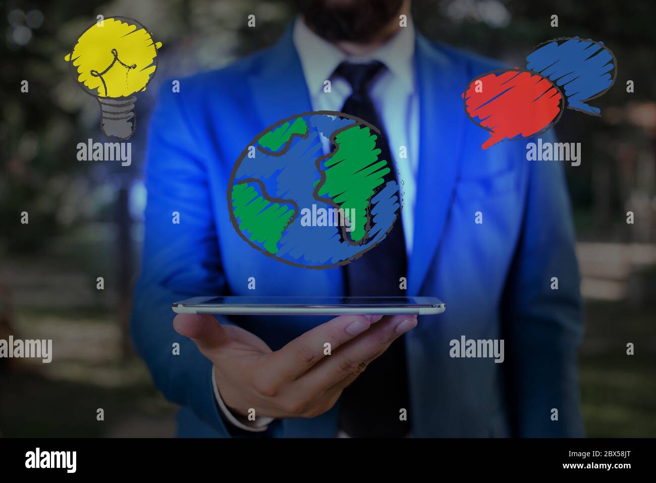 Free Sketch Of Digital Technology Information With Infographic Element ...