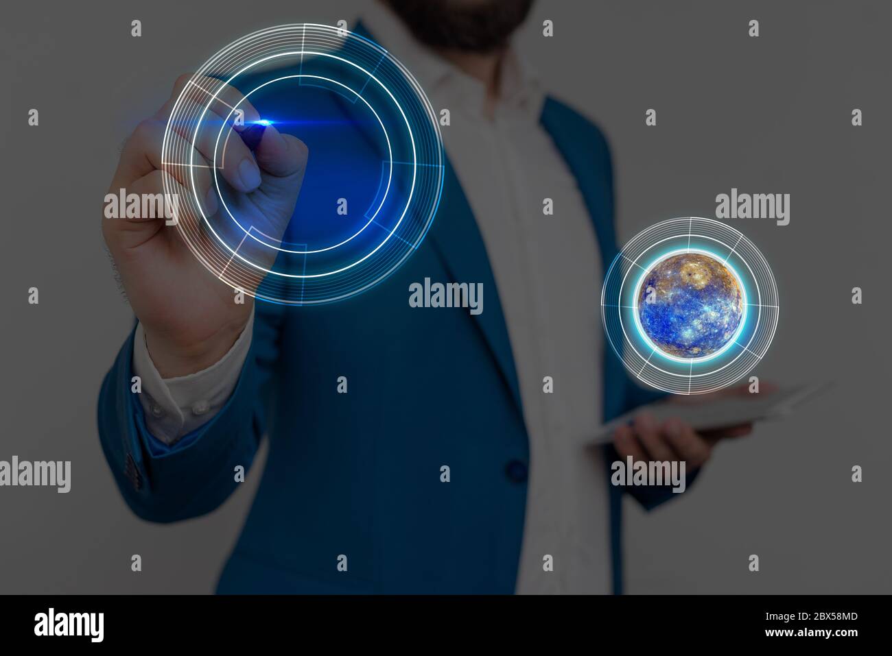 Digital Image of Distant Solar System Showing Global Technology ...