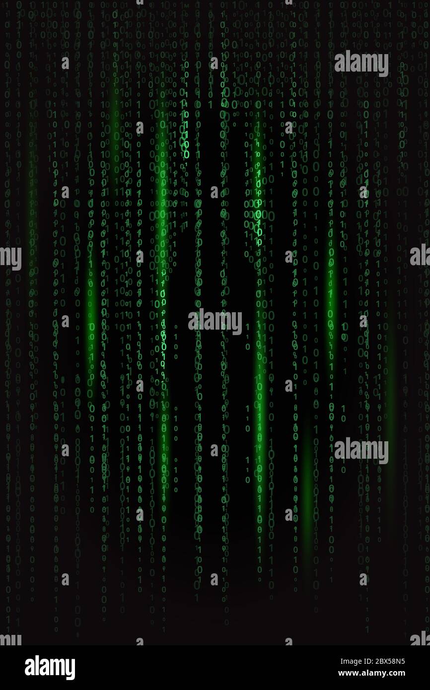 dark green binary code in matrix style Stock Vector Image & Art - Alamy