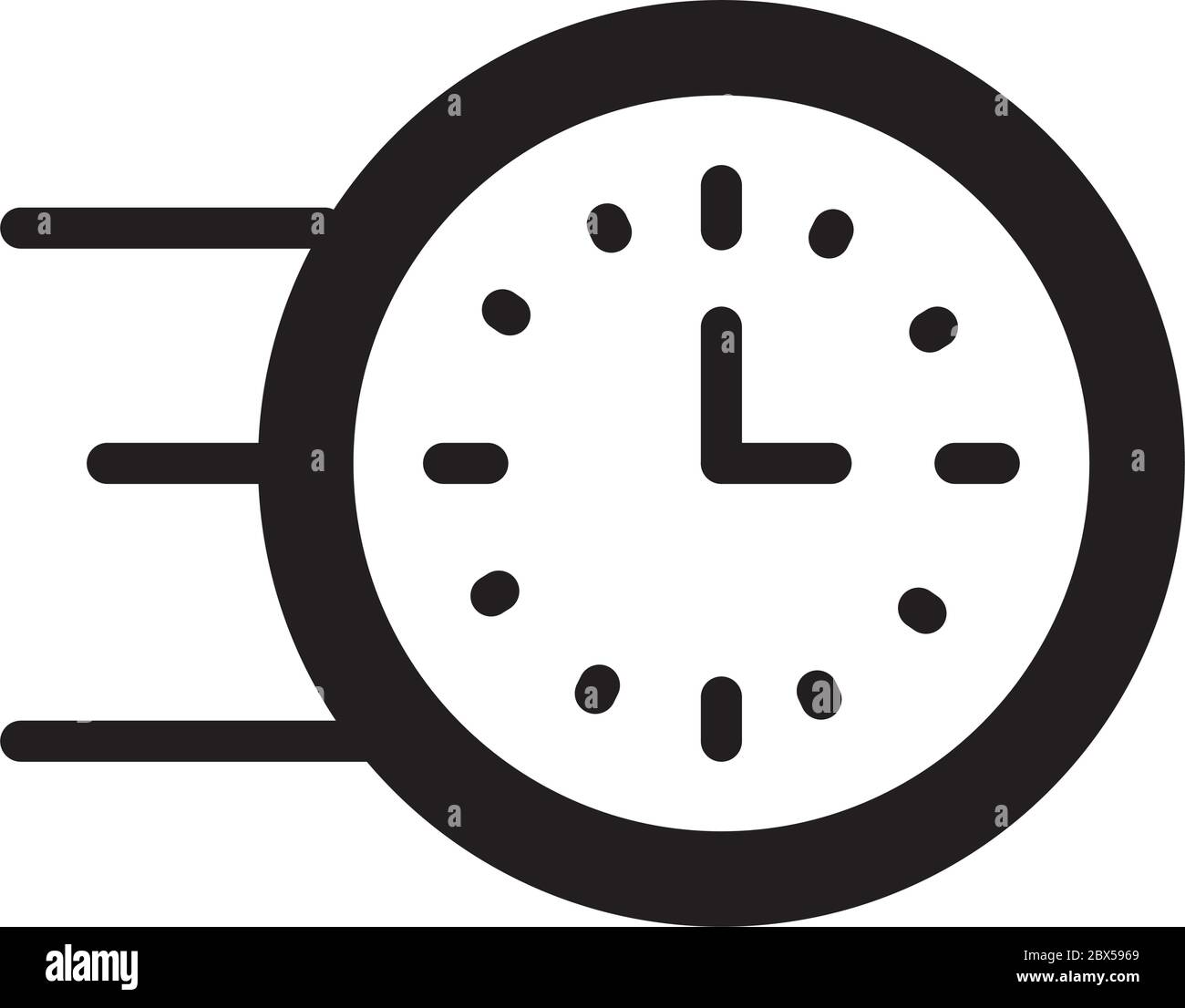 fast clock icon over white background, silhouette style, vector ...