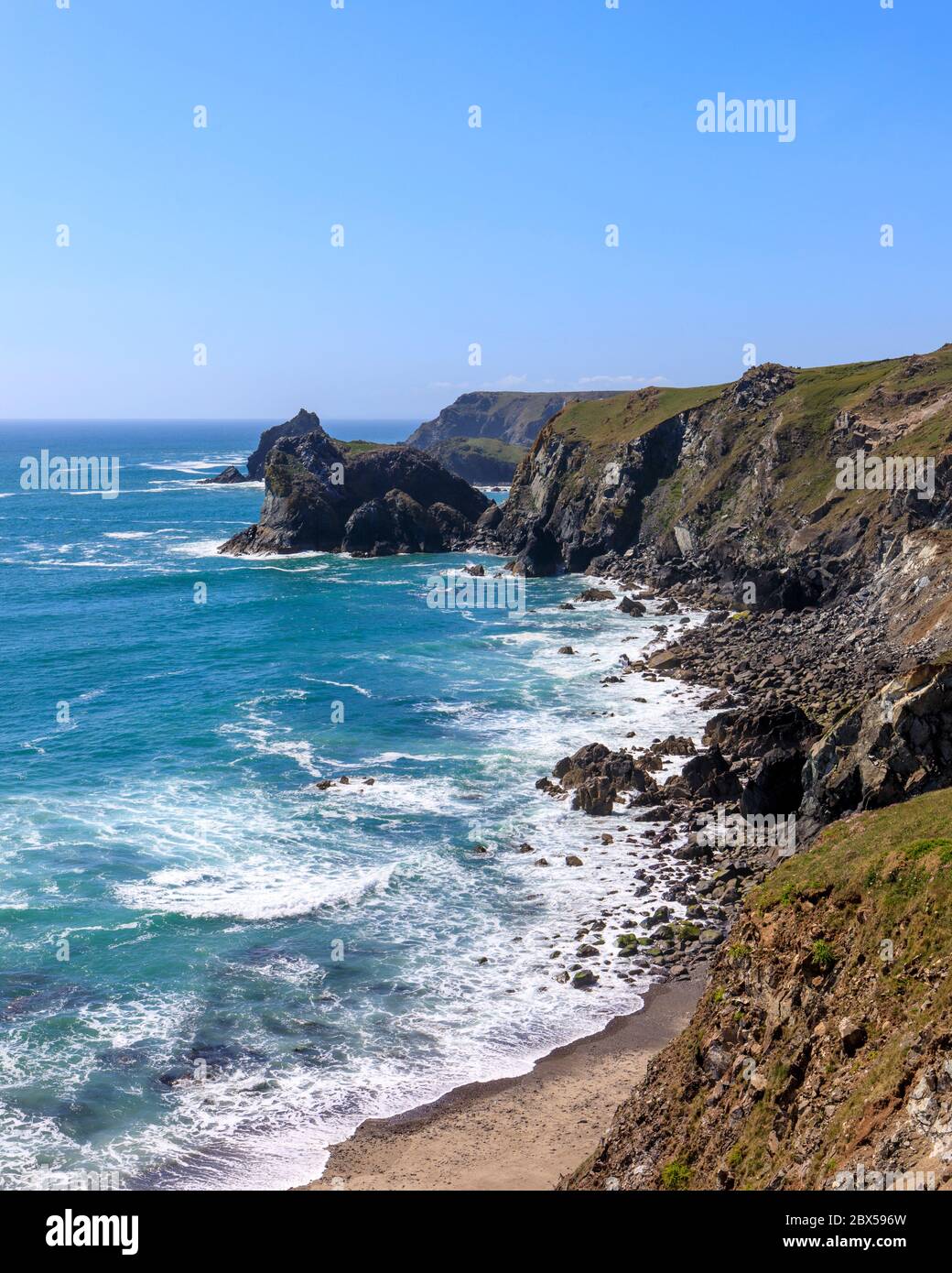 The Lizard west coast footpath looking north, Cornwall Stock Photo - Alamy
