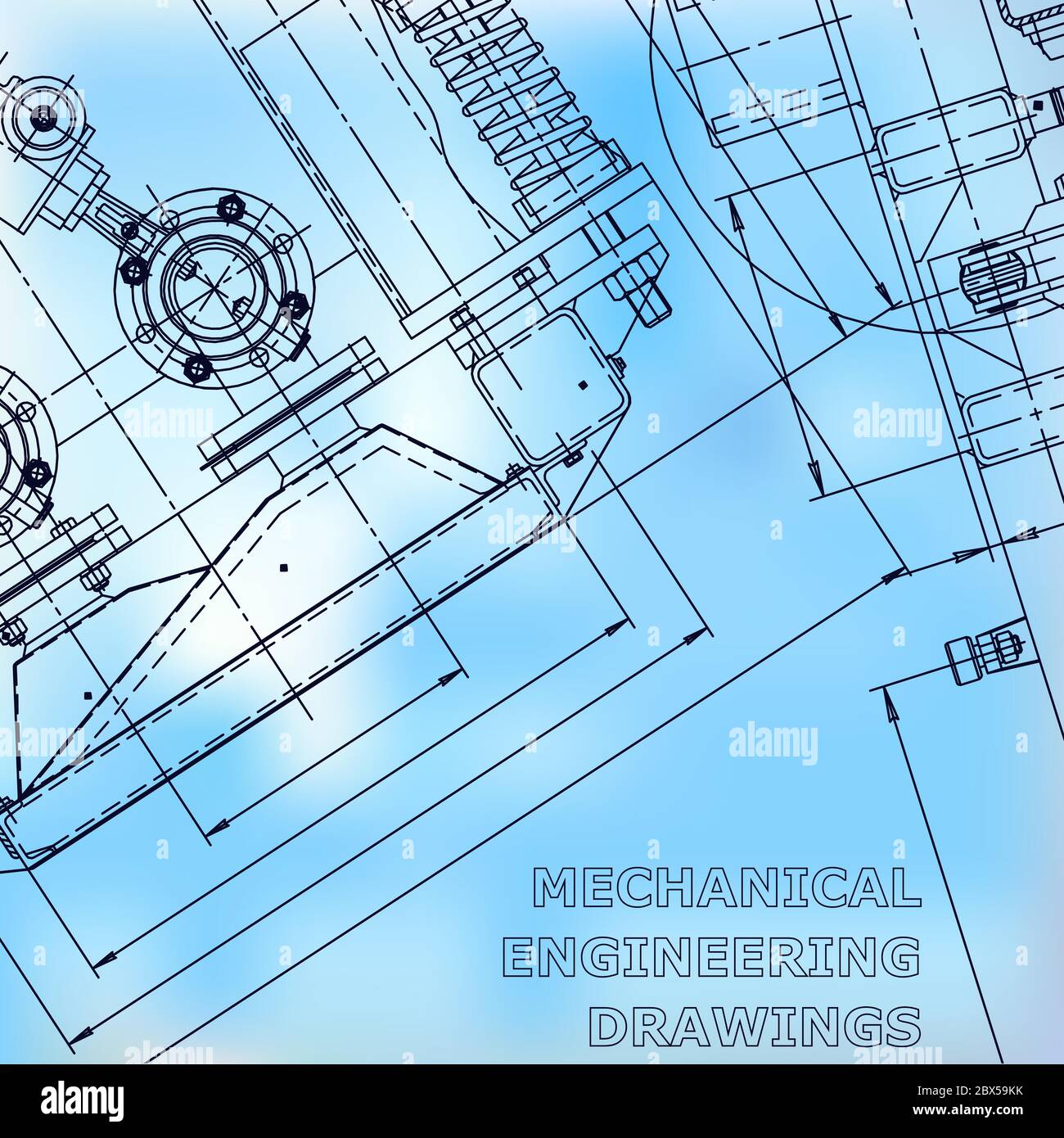 Blueprint. Vector engineering illustration. Computer aided design systems. Blue. Corporate ...
