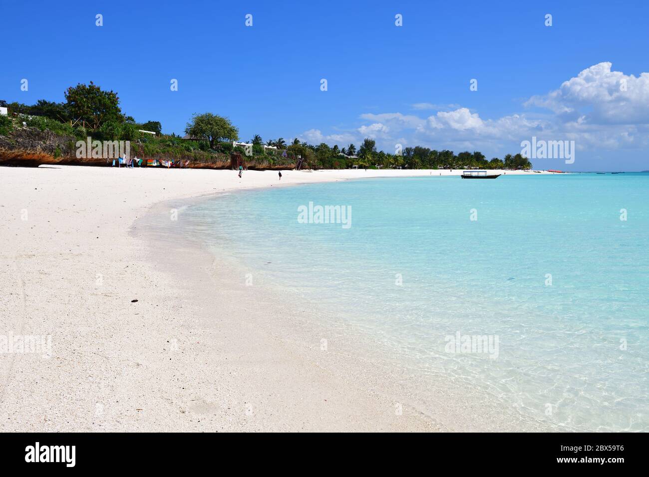 Kendwa beautiful beach with white sand and blue transparent water of ...