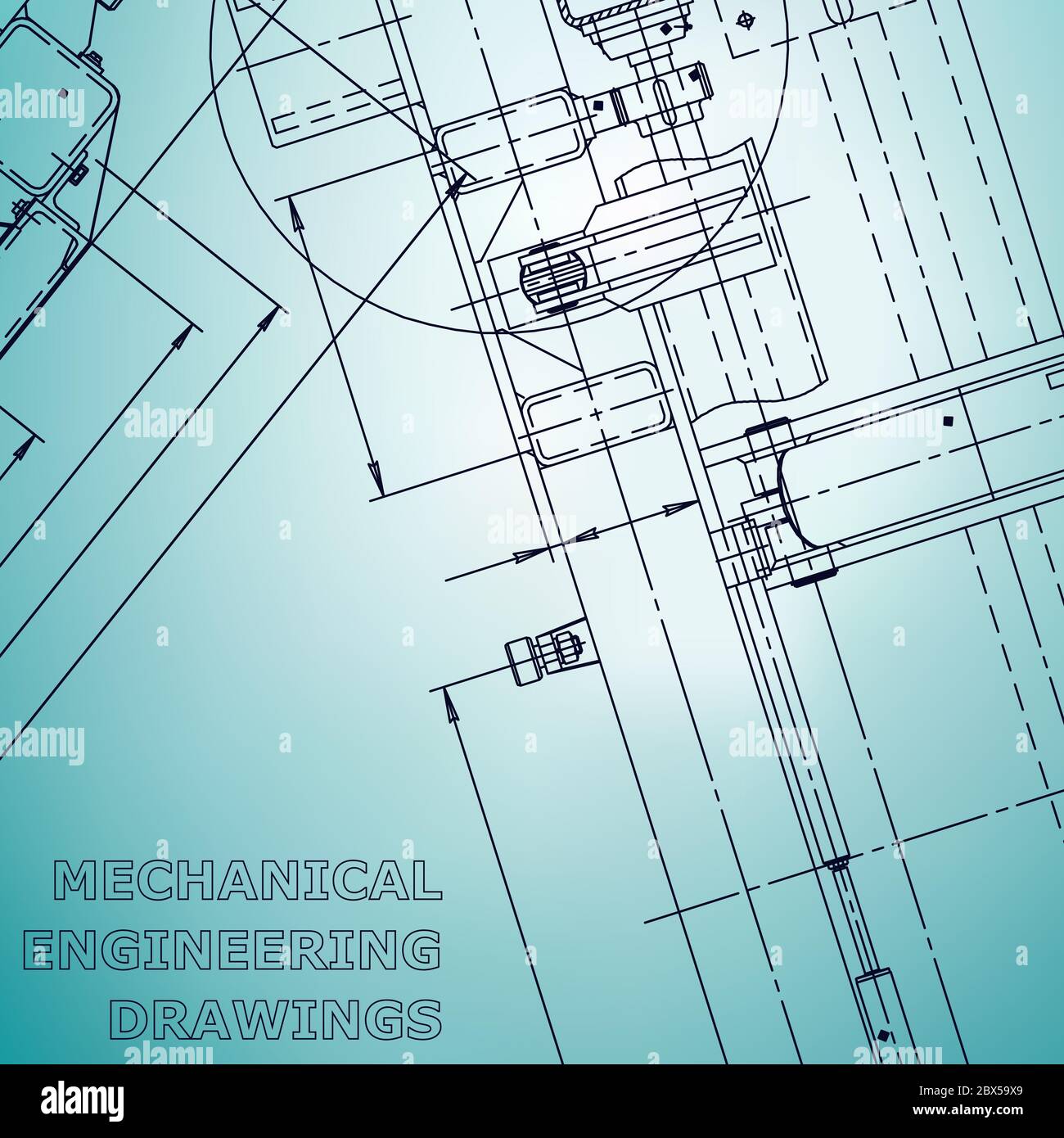 Blueprint. Vector engineering illustration. Computer aided design ...