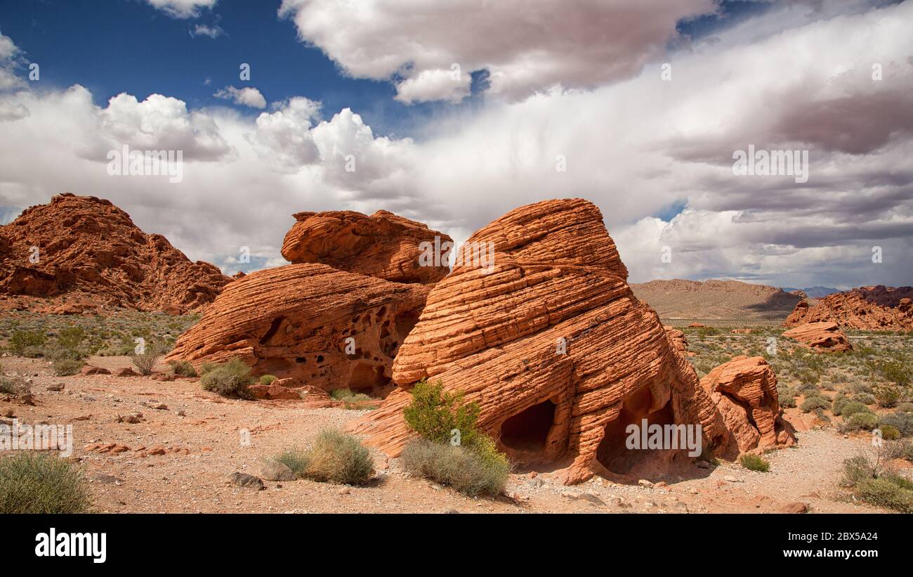 The Beehive rock formations in the Valley of Fire State Park, Nevada ...