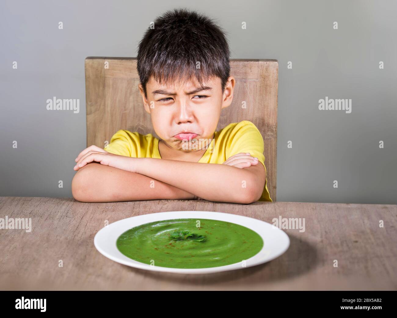 Child refusing to eat vegetables hi-res stock photography and images ...