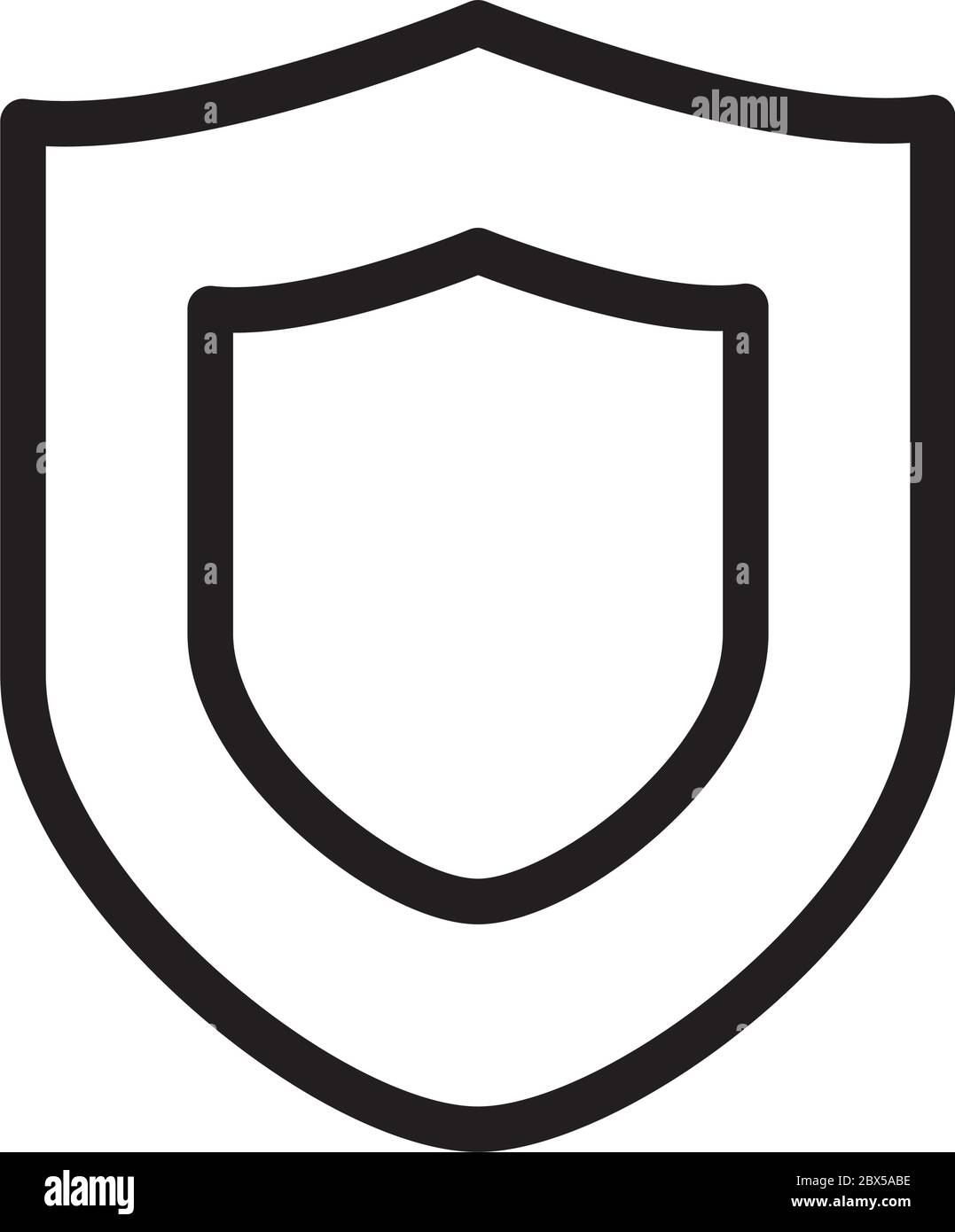 security shield icon over white background, line style, vector ...