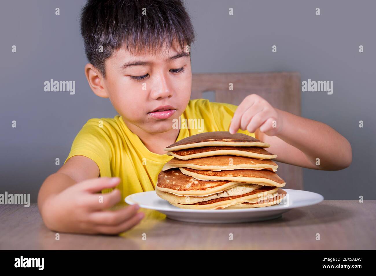 Boy Eating Pancakes