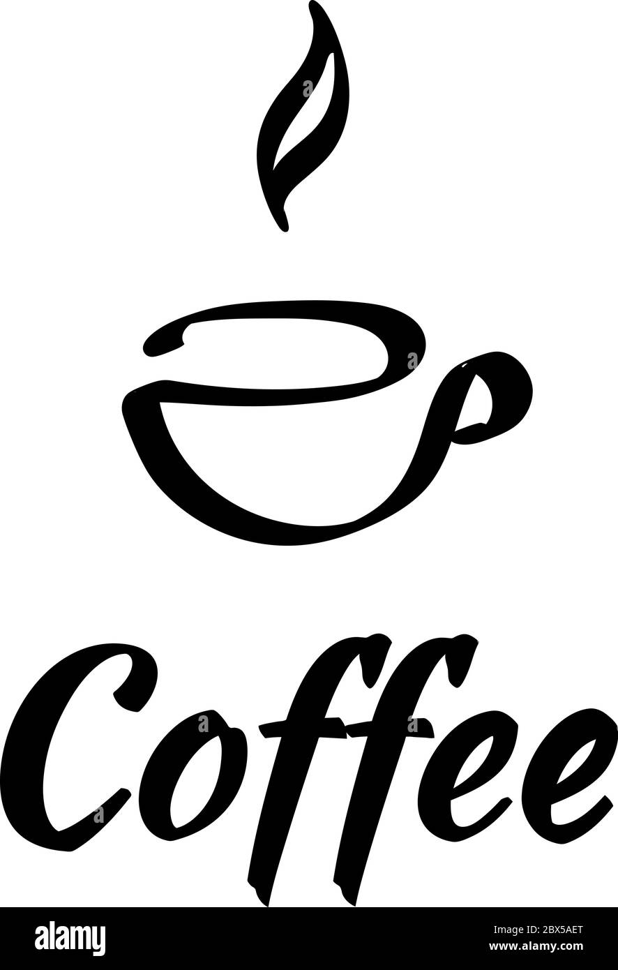 Vector illustration logo coffee with an abstract cup, black and white ...