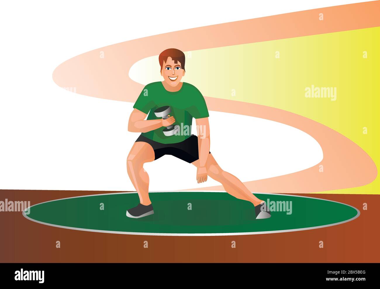 Man doing gymnastics on nature. Person is engaged in fitness. Morning ...