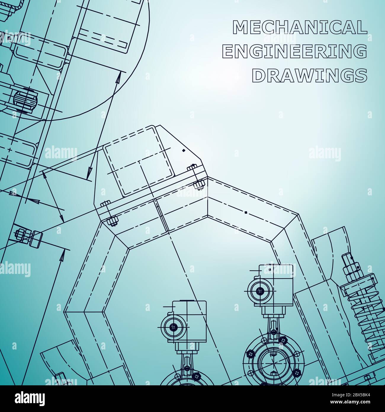 Blueprint, Sketch. Vector engineering illustration. Cover, flyer ...