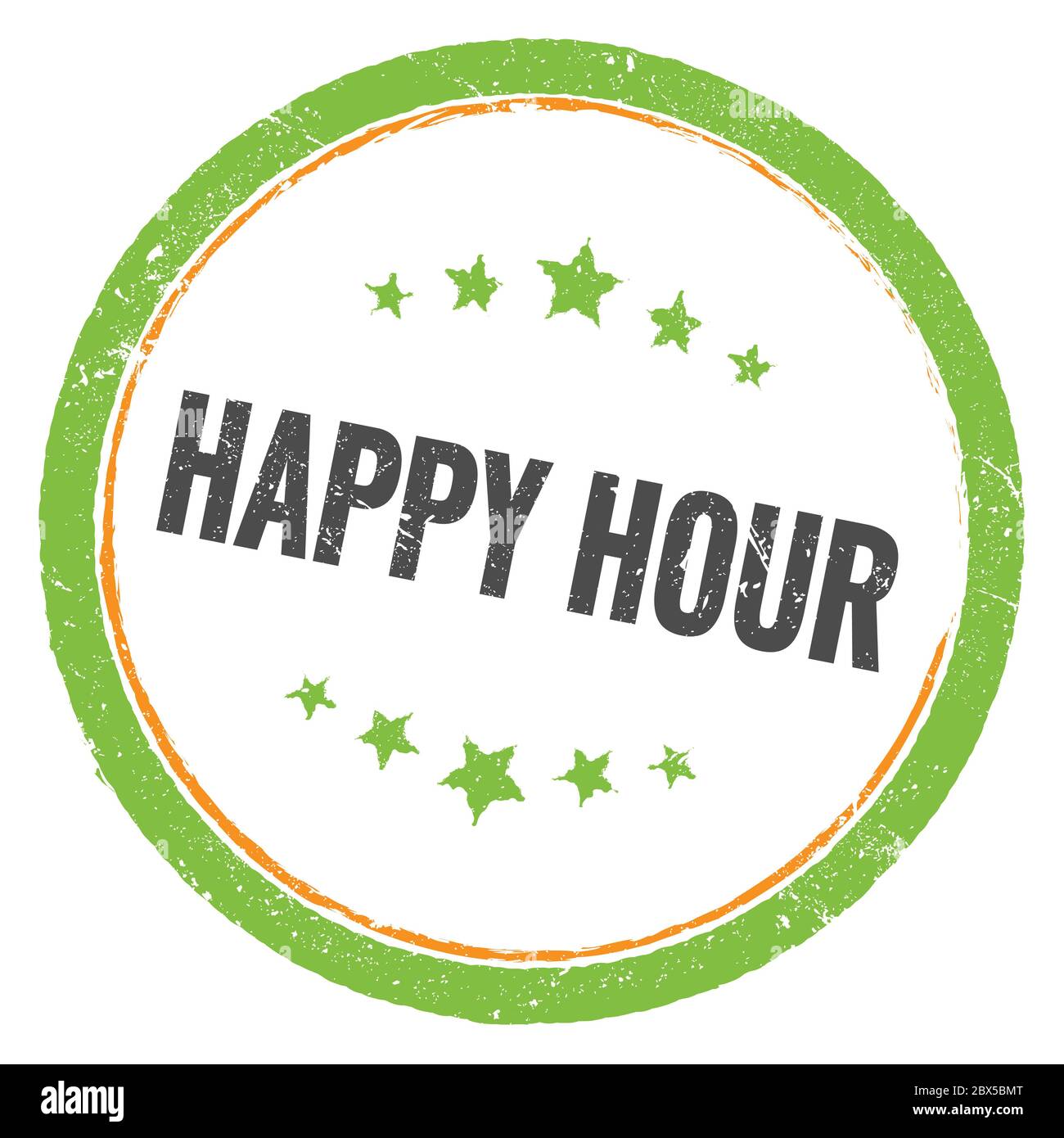 HAPPY HOUR green black stamp Stock Photo - Alamy