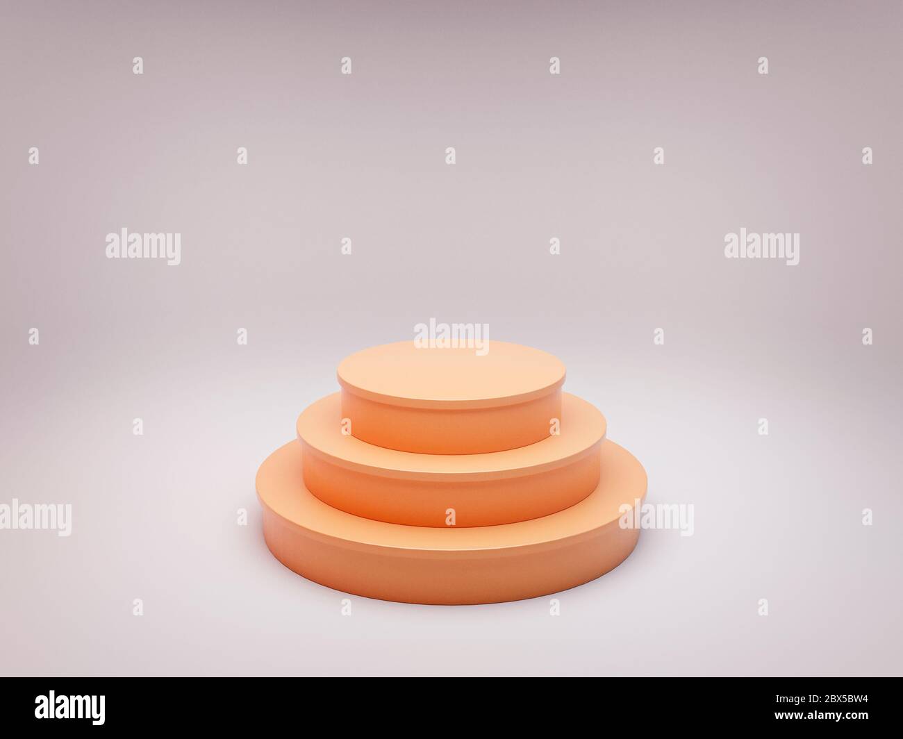 Centered orange podium on white background. 3D illustration Stock Photo ...