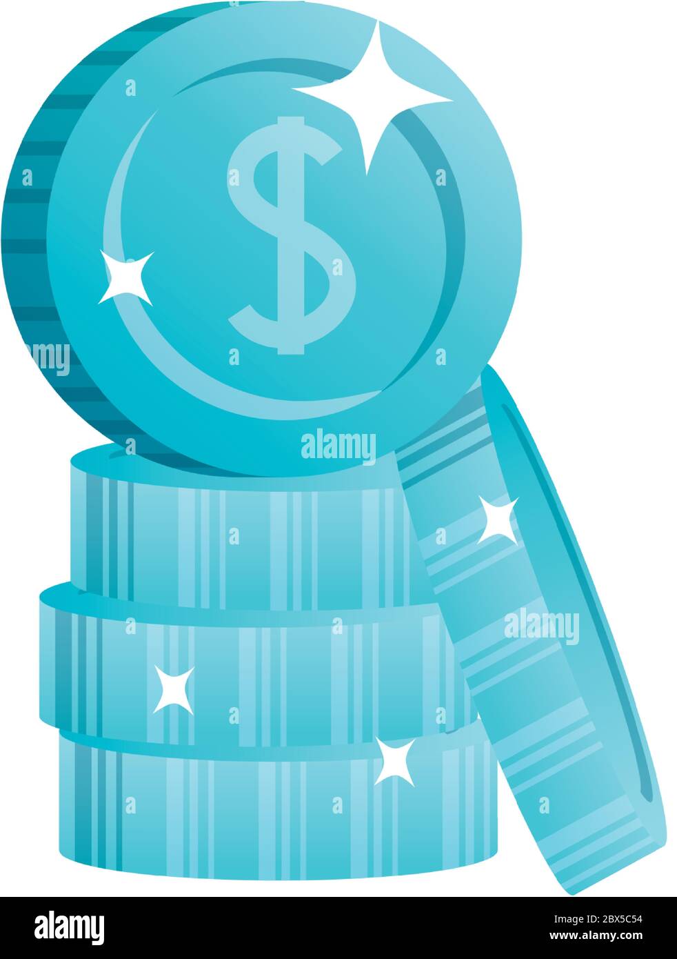 Isolated dollar coins vector design Stock Vector Image & Art - Alamy