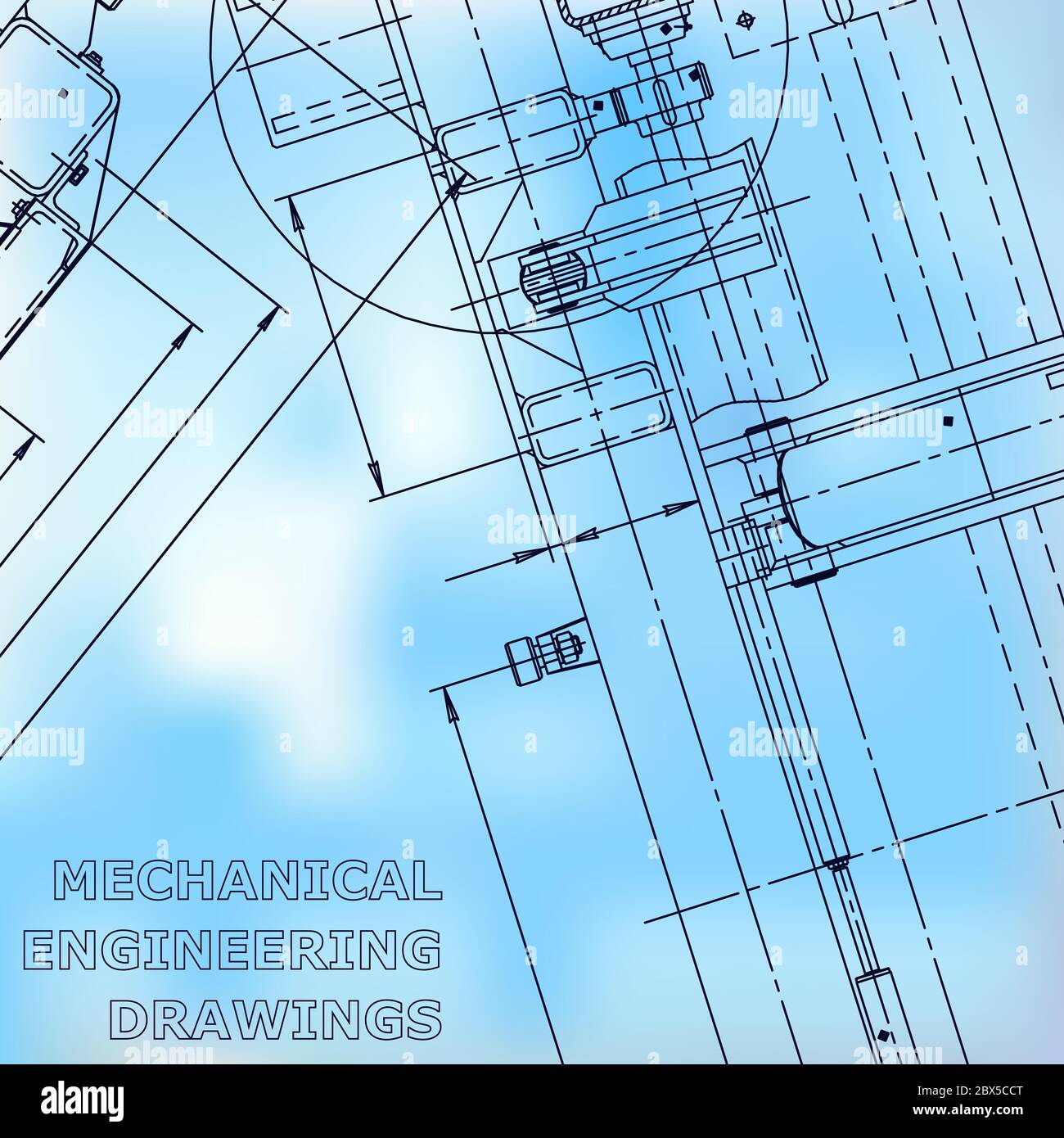 Blueprint. Vector engineering illustration. Computer aided design systems. Instrument-making ...