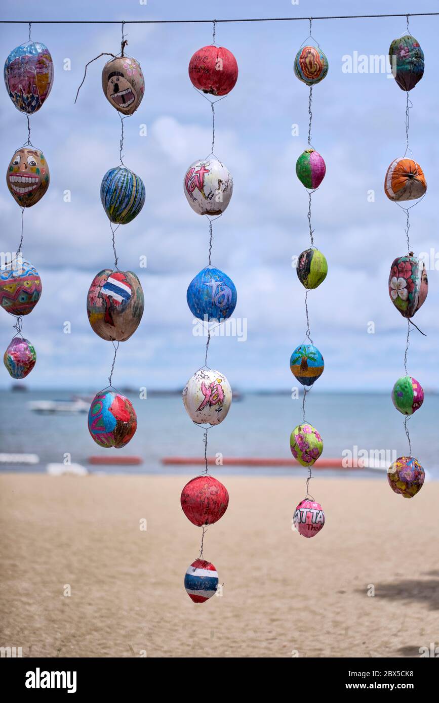 Funny Art Coconuts. Unusual art display of hand painted coconuts ...