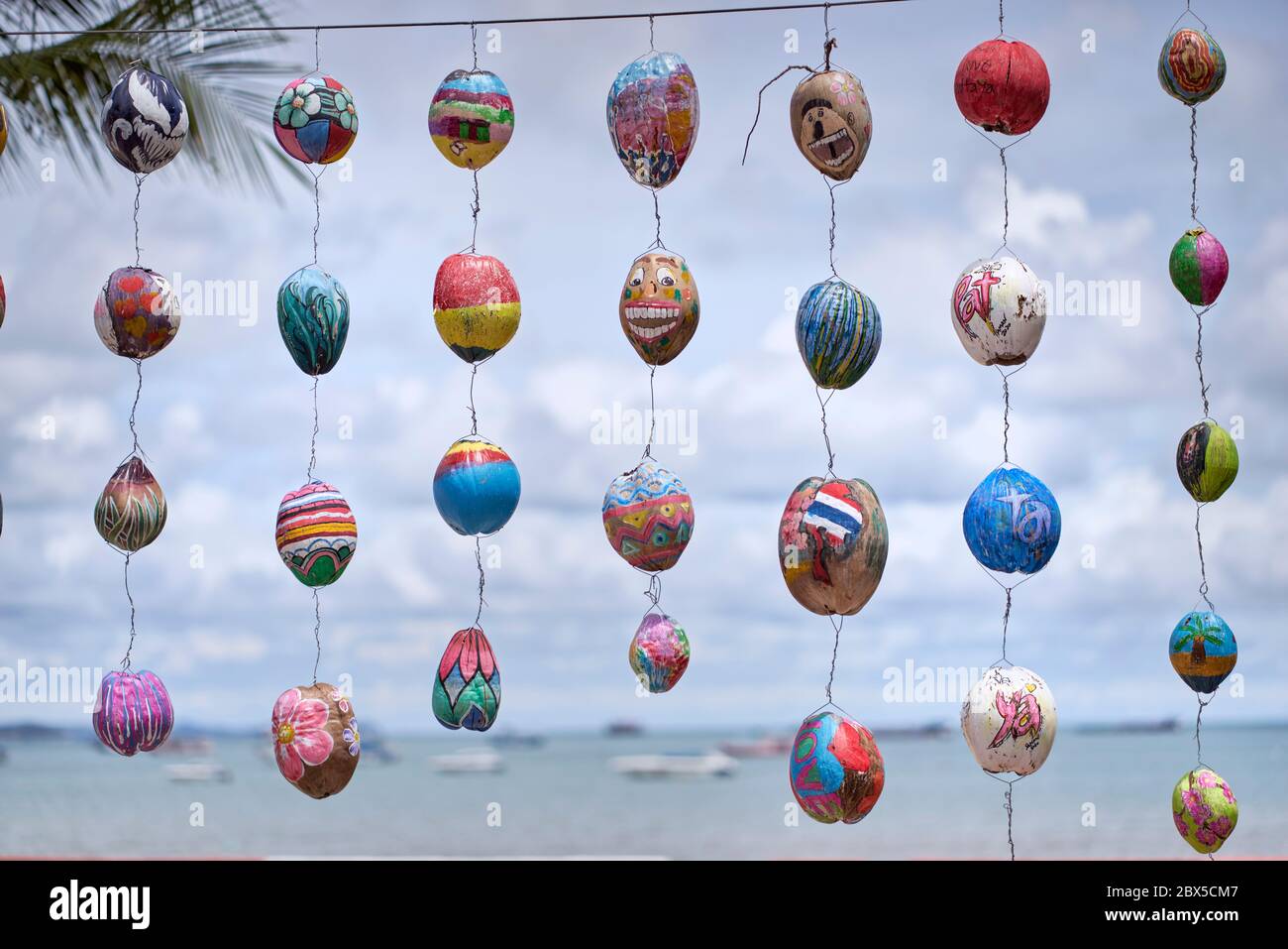 Funny Art Coconuts. Unusual art display of hand painted coconuts ...
