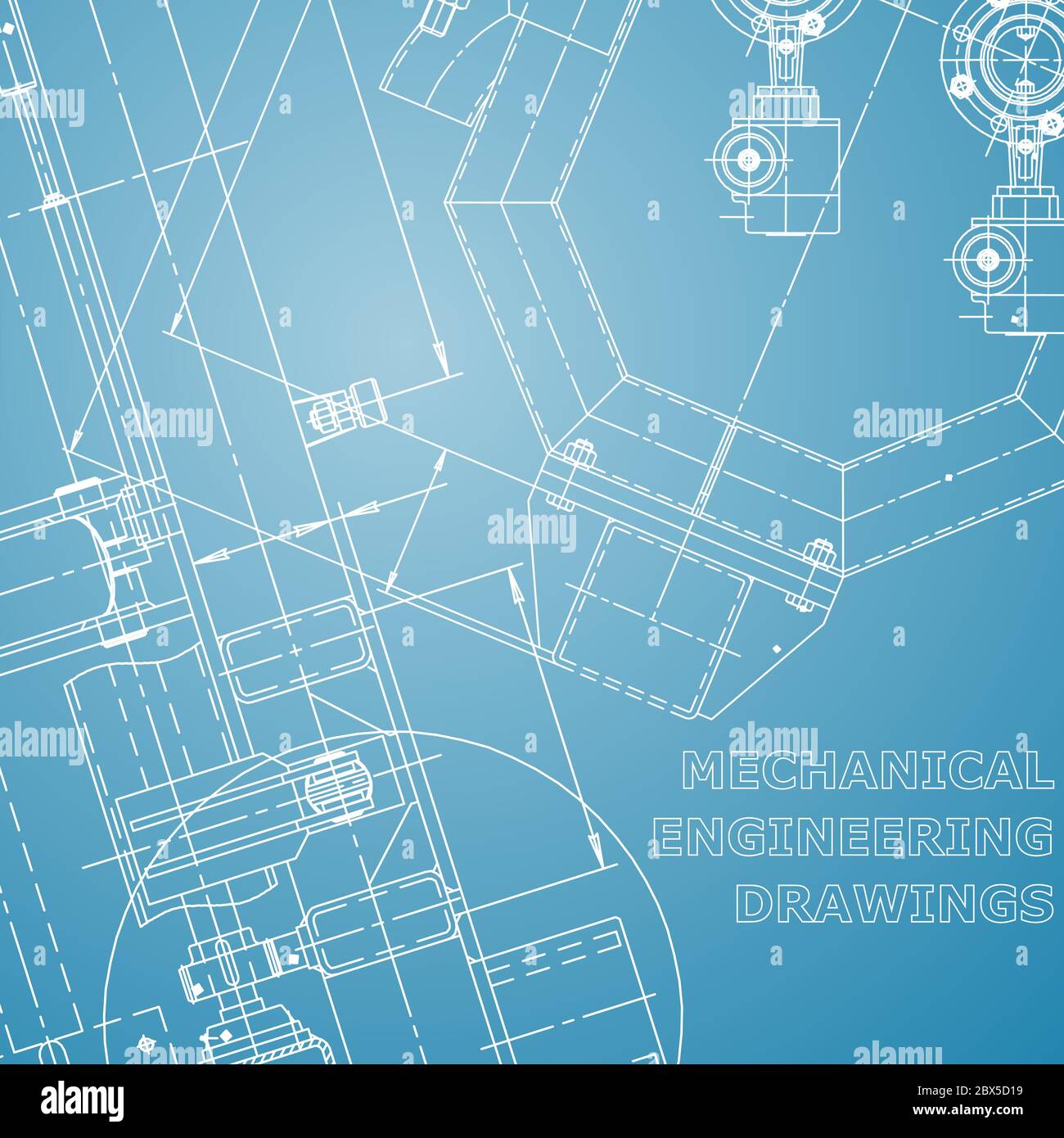 Blueprint. Vector engineering drawings. Mechanical instrument making ...