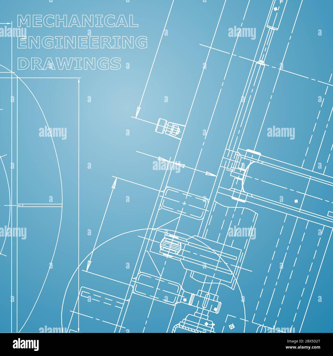 Blueprint. Vector engineering illustration. Blue and white background ...