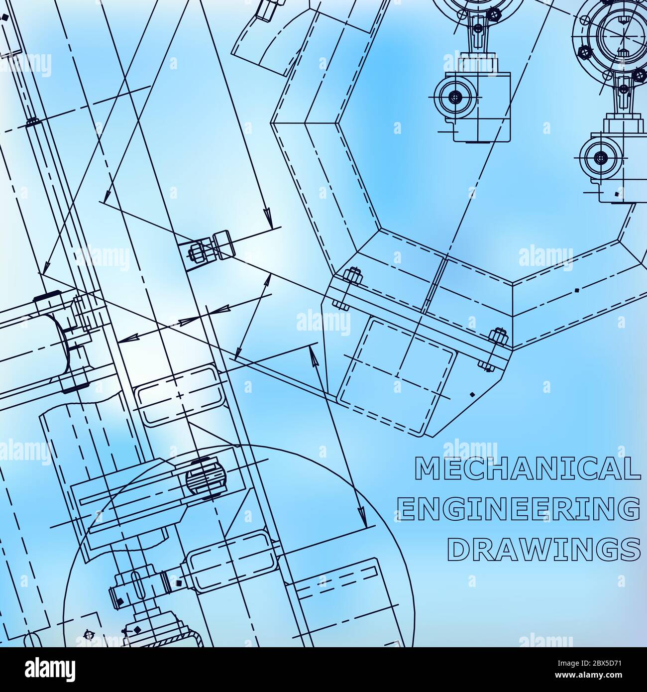 Blueprint. Vector engineering drawings. Mechanical instrument making ...