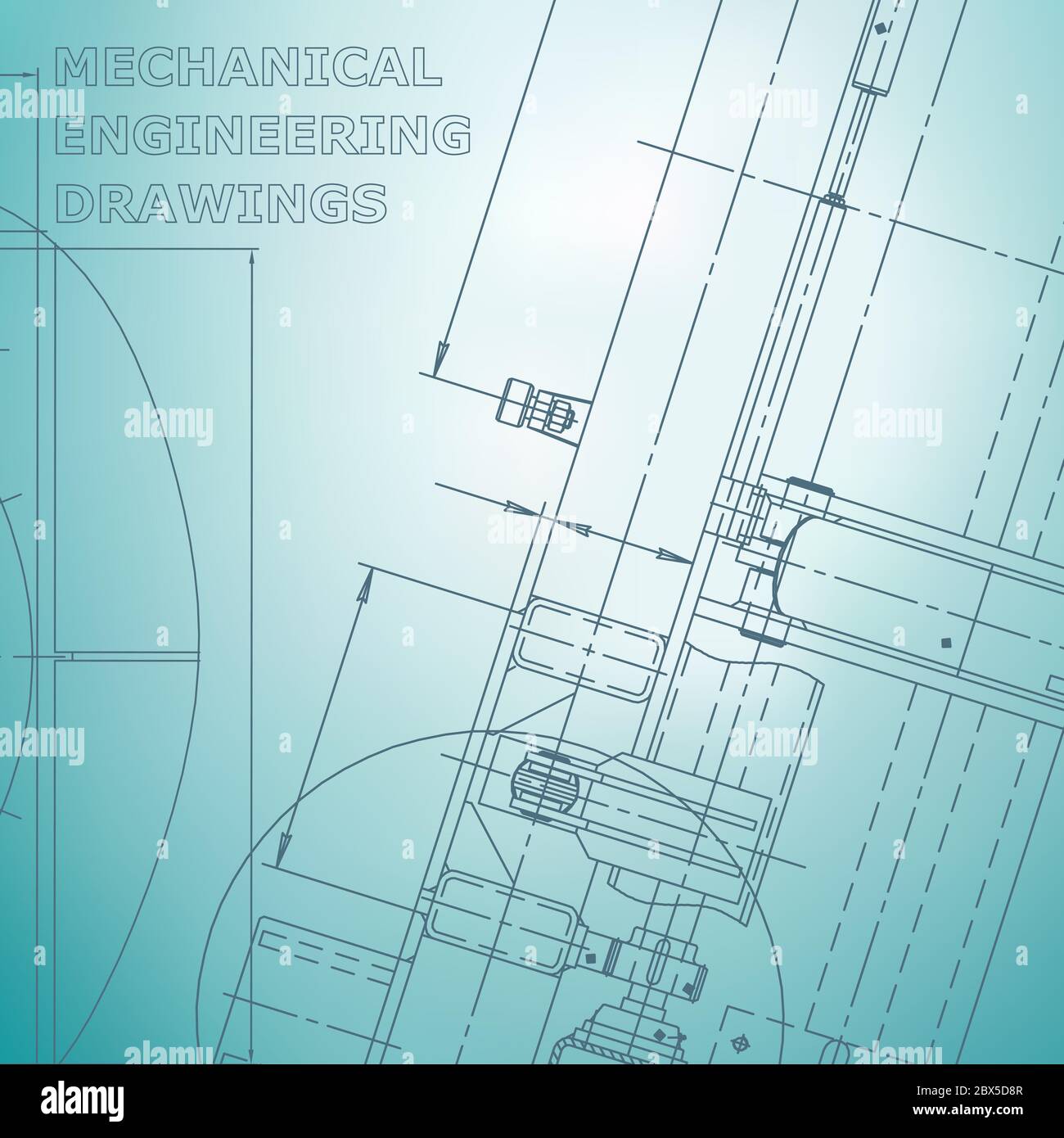 Blueprint. Vector engineering illustration. Light blue background ...
