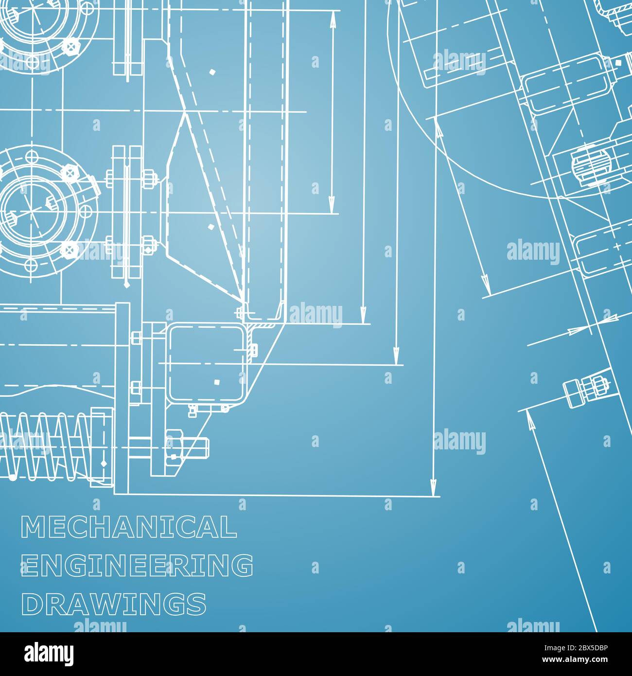 Blueprint. Vector engineering illustration. Computer aided design systems. Instrument-making ...