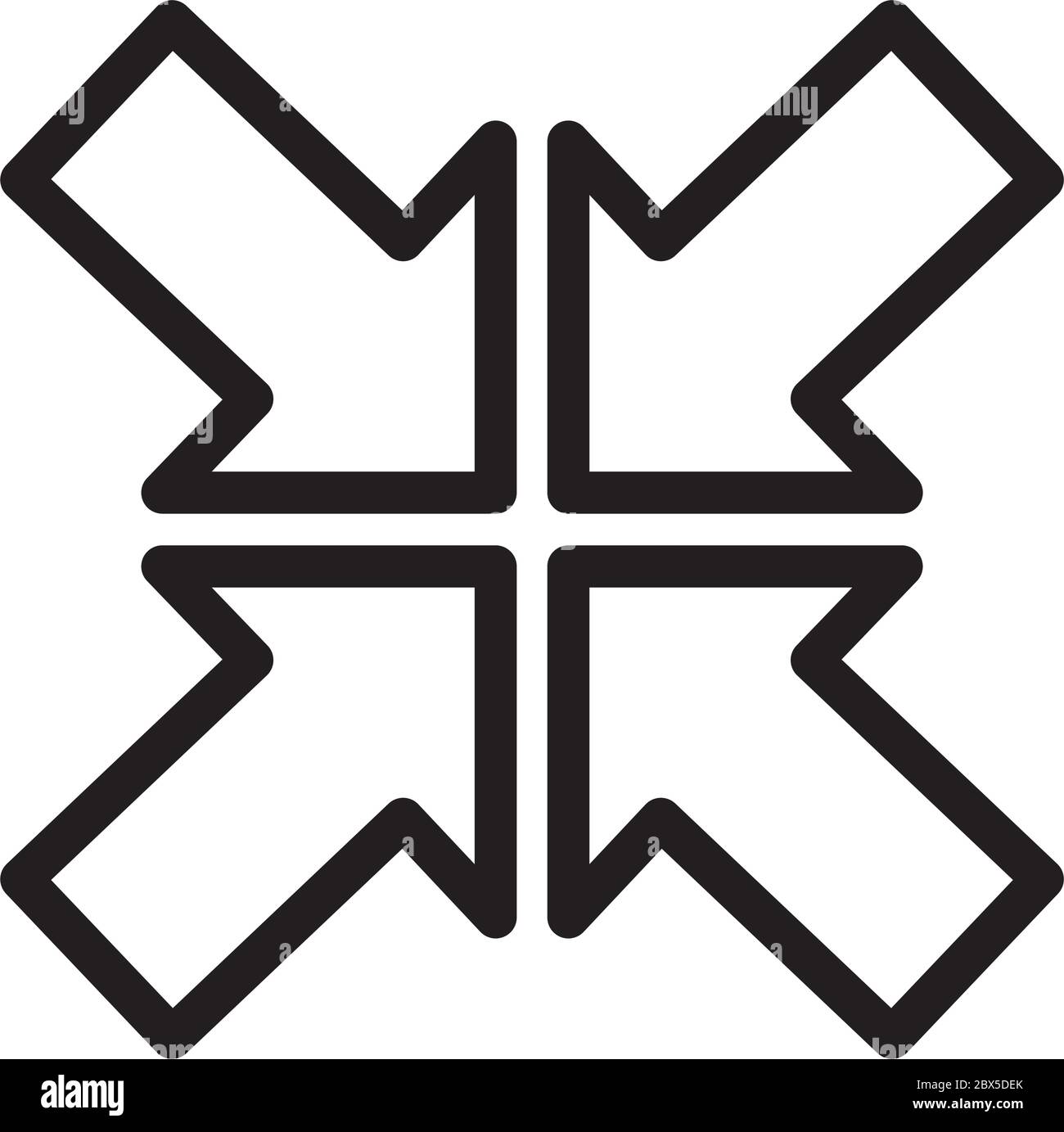 Exit Full Screen Icon Over White Background Line Style Vector
