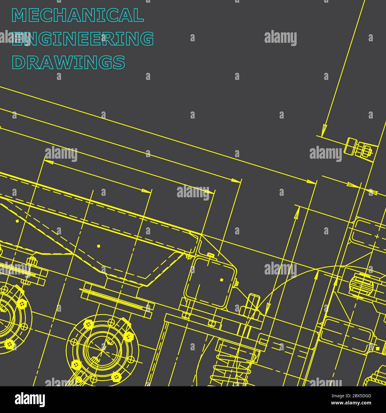 Blueprint. Vector engineering illustration. Computer aided design systems. Instrument-making ...