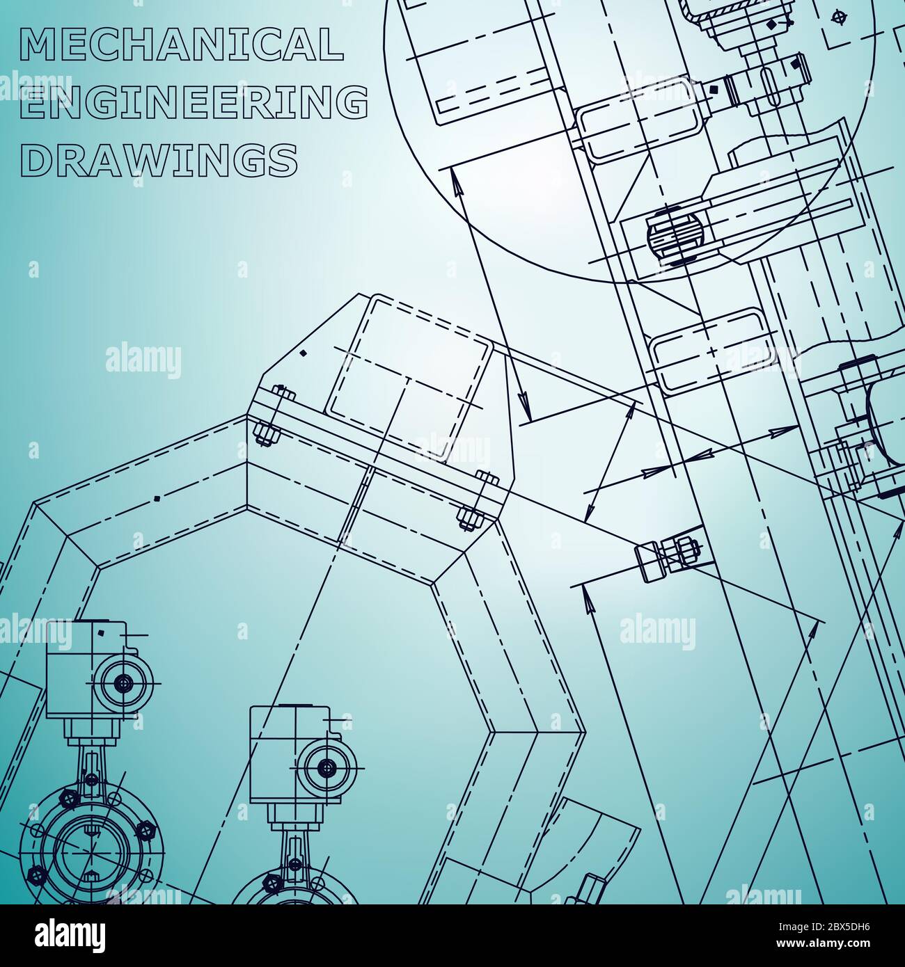Blueprint, Sketch. Vector engineering illustration. Light blue ...