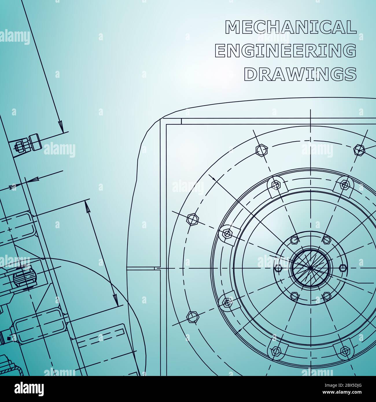 Blueprint. Vector drawing. Mechanical instrument. Corporate Identity ...