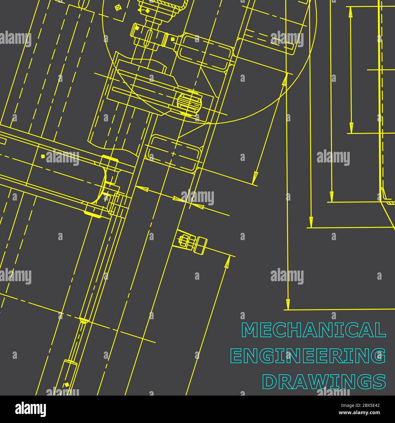Blueprint. Vector engineering illustration. Gray Technical ...