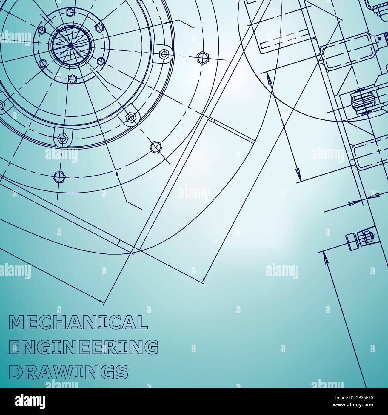 Blueprint. Vector engineering illustration. Light blue background ...