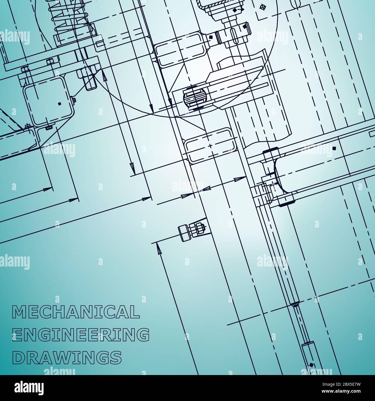 Blueprint. Vector engineering illustration. Computer aided design system. Corporate Identity ...